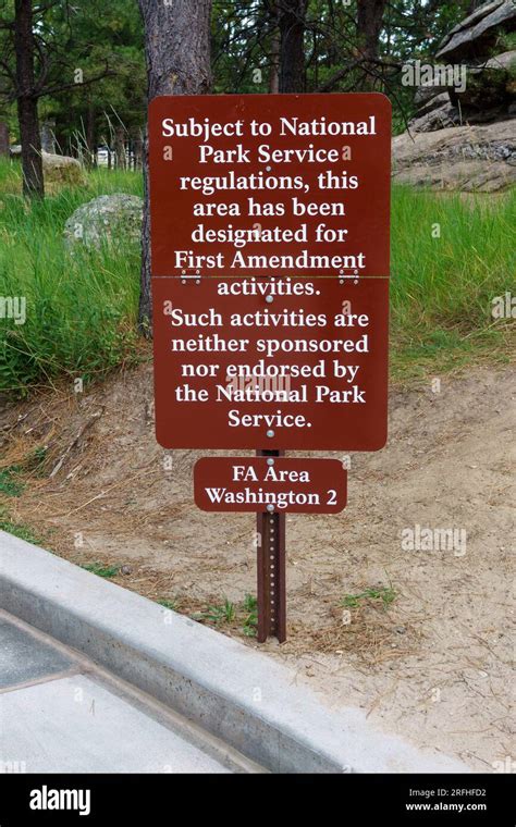 Mount Rushmore National Park Service First Amendment Activities Sign