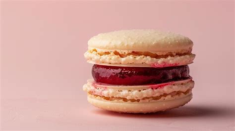 portrait of cherry macaron with clipping path premium ai generated image
