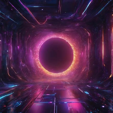 Premium Photo Digital Cyberspace Futuristic Particles Wave Flowing