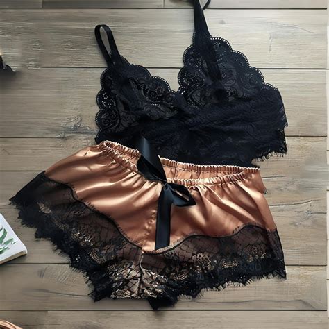 Sakmal Sleeveless Womens Pajama Set See Through Brown Shorts And Tank