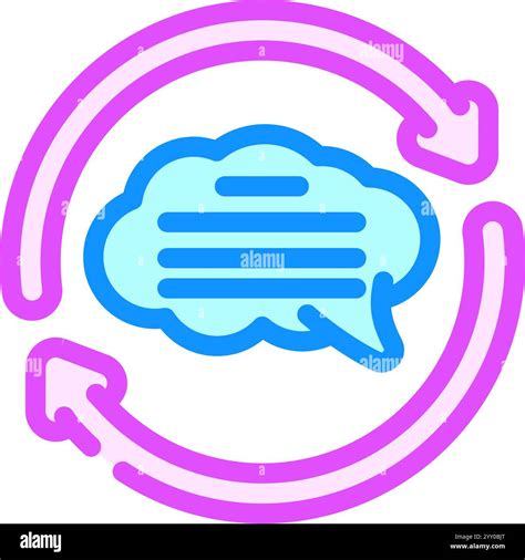 Conversation Arrows Natural Language Processing Nlp Color Icon Vector