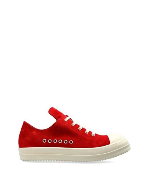 Rick Owens Extreme Low Sneakers In Red For Men Lyst