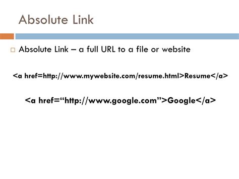 Ppt Relative And Absolute Links And Inserting Images Powerpoint Presentation Id 2740529