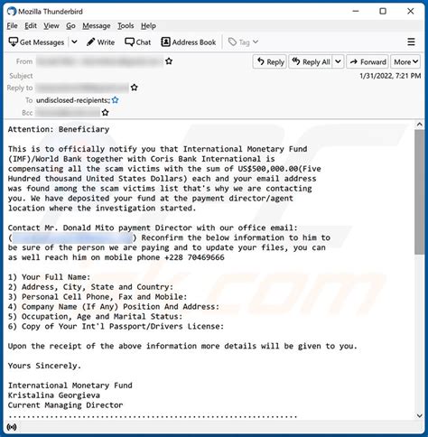 International Monetary Fund Imf Email Scam 2025