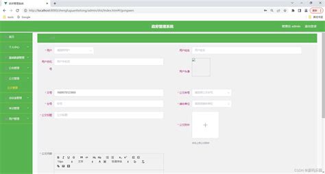 基于springboot mysql vue前后端分离的政府管理系统 附论文 csdn博客