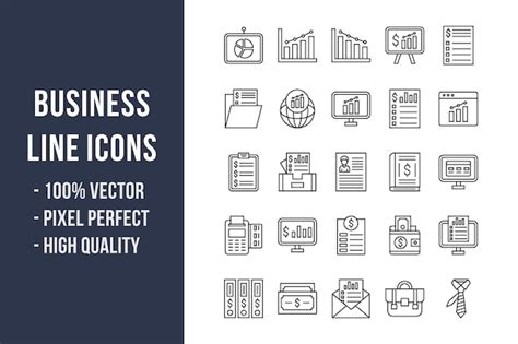 Premium Vector Business Line Icons