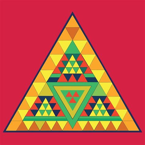 Geometric Triangle Pattern Sierpinski Triangle Fractal Abstract Vector
