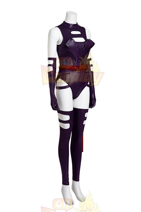 X Men Psylocke Purple Fighting Service Cosplay Costumes