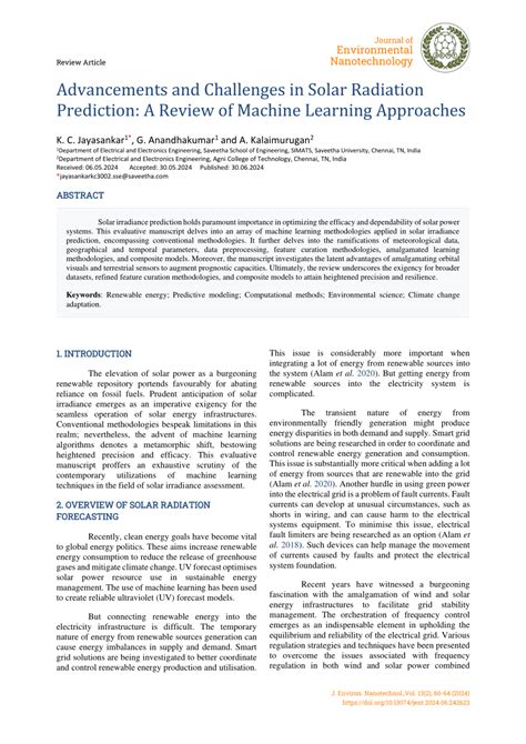 Pdf Advancements And Challenges In Solar Radiation Prediction A Review Of Machine Learning