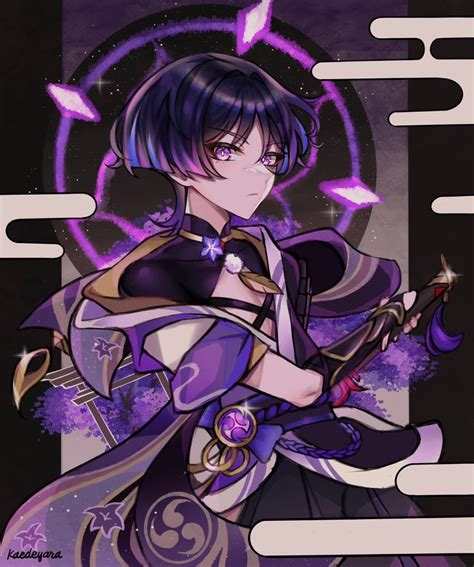 Raiden Shogun And Scaramouche Genshin Impact Drawn By Kaedeyara