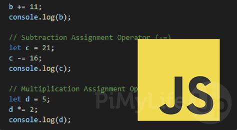 Javascript Assignment Operators Pi My Life Up