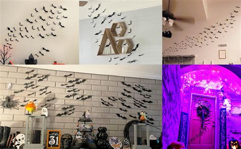 120pcs Halloween Bats Decoration 3d Bat Stickers For Indoor Outdoor Home Decor Diy Wall Decal