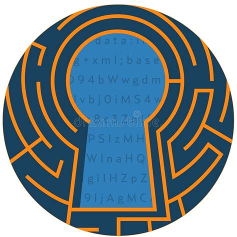 Digital Keyhole Data Encryption Lock Abstract Icon Stock Illustration Illustration Of