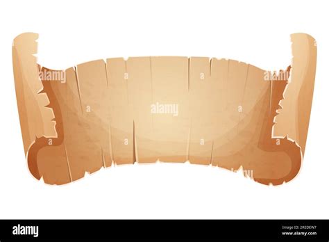 Parchment Paper Scroll Ribbon Old Vintage Banner Game Ui Element In