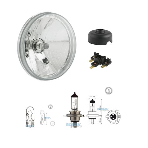 Clear Flat Headlight Socket And Bulbs For Mz Etzts 3542
