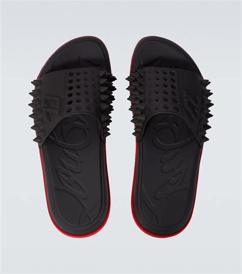 Take It Easy Spiked Slides In Black Christian Louboutin Mytheresa