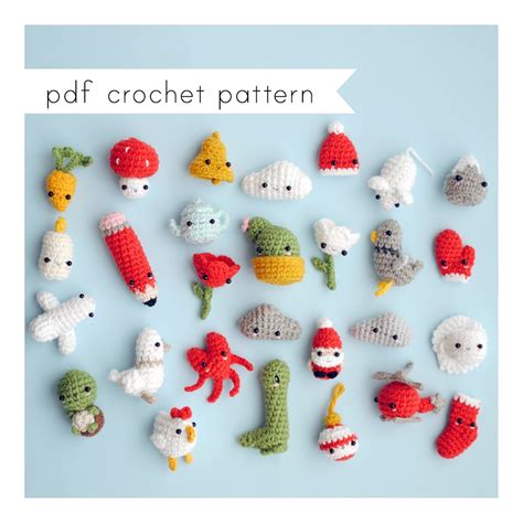 Mini Amigurumi Crochet Pattern 24 Tiny Designs Pdf Pattern Etsy