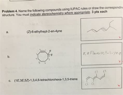 solved problem 4 name the following compounds using iupac