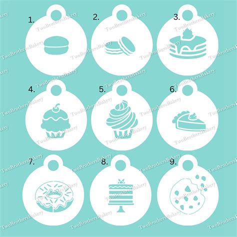 Macaron Shape Stencils Cookie Design Stencils Cupcake Shape Stencils Pancake Stencils