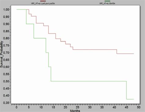 Local Disease Free Survival Curve For The Xpc Lys939gln Polymorphism P Download Scientific