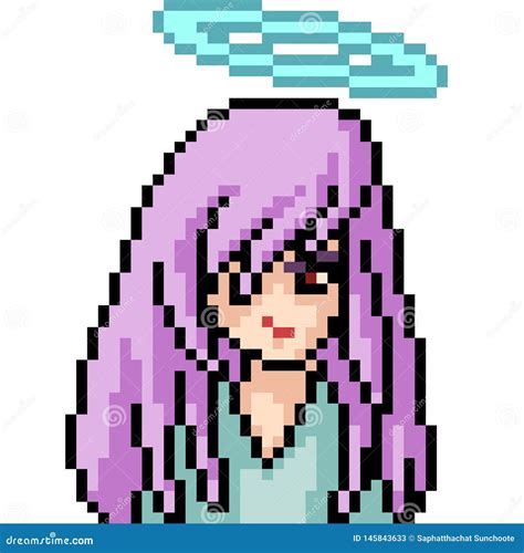 Vector Pixel Art Anime Angel Stock Vector Illustration Of Vector
