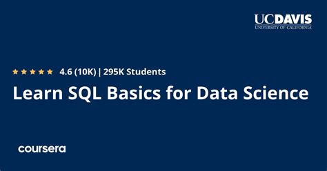 Learn Sql Basics For Data Science Coursera