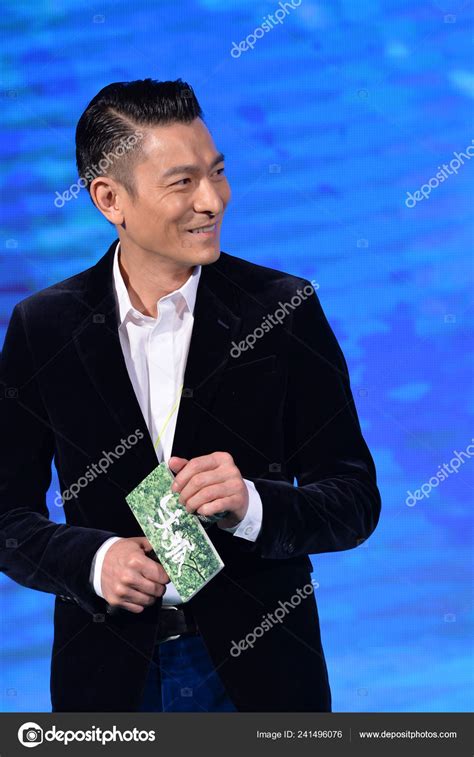 Hong Kong Actor Singer Andy Lau Smiles Press Conference His — Stock