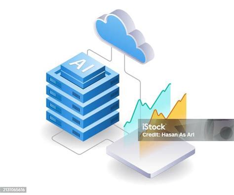 인공 지능 서버 데이터 분석 평면 등각 투영 3d 일러스트레이션 개념에 대한 스톡 벡터 아트 및 기타 이미지 개념 개념과 주제 개발 Istock