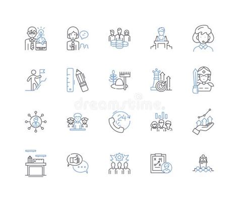Professional Duties Line Icons Collection Accountability Integrity