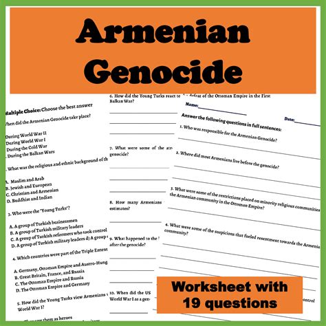 Armenian Genocide Reading Comprehension Worksheet And Power