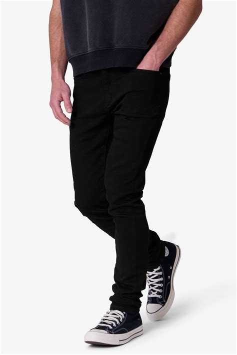 Raw Skinny Denim Rinsed Black Mnml