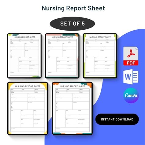 Nursing Report Sheet Template Printable Pdf Word Editable