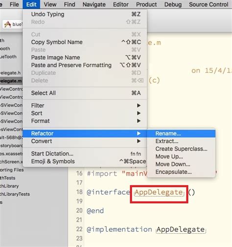 Iphone Xcodes Refactor Menu Is Always Disabled Stack Overflow