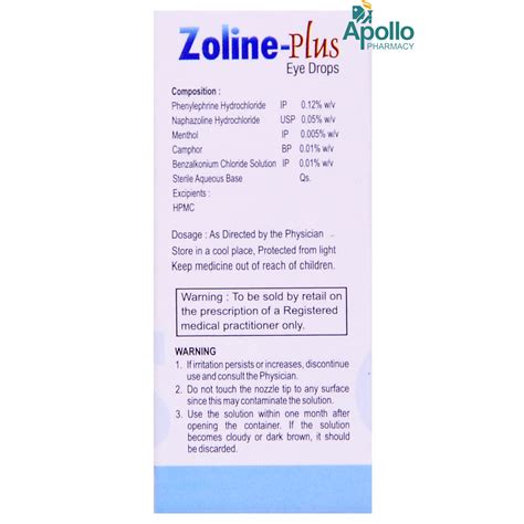 Zoline Plus Drops 10 Ml Price Uses Side Effects Composition Apollo