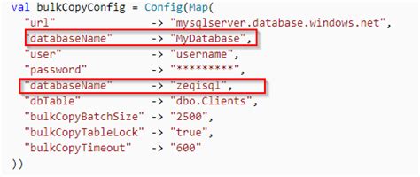Duplicate Databasename Parameter In Bulkcopyconfig During Writing Data To Azure Sql Database