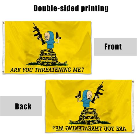 Beavis Flag Funny Merica Are You Threatening Me Dont Dont Tread On Me