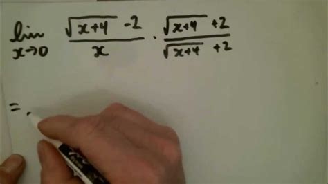 Evalauting Limits Using Conjugates Youtube