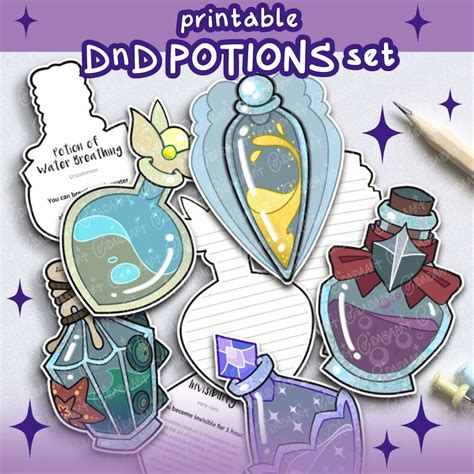 Dnd Printable Potions Dungeons And Dragons Ttrpg Dnd Handout Dnd Printable Dnd Merch