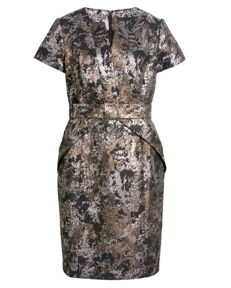 Buy Online Jacquard Bow Detail Dress In Blackgold For Women Shani