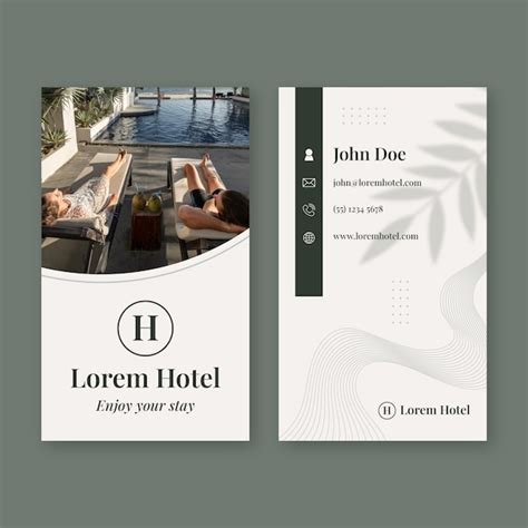 Free Vector Horizontal Business Card Template For Hotel Business