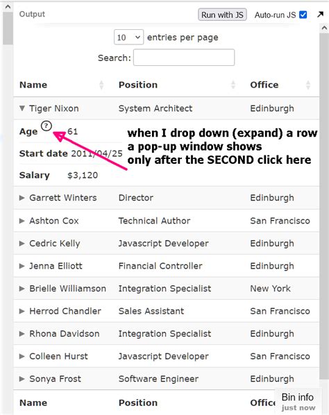 Cant Access To A Dom Element After Expanding A Row — Datatables Forums