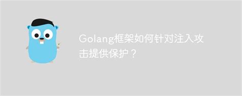 Golang框架如何针对注入攻击提供保护？ 叮当号