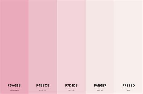 Pink Color Swatches Color Code Light Pink Different Pink Pink And