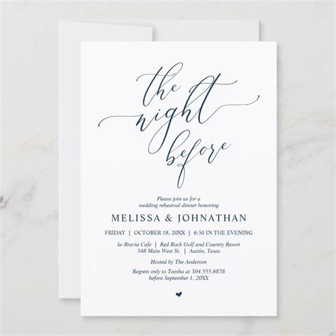 The Night Before Wedding Rehearsal Dinner Party Invitation Zazzle