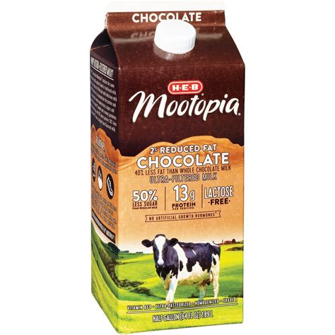 H E B Mootopia Lactose Free 2 Reduced Fat Chocolate Milk Shop Milk