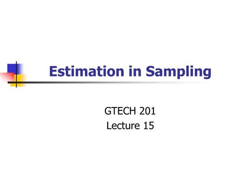 PPT Estimation In Sampling PowerPoint Presentation Free Download ID 6983064