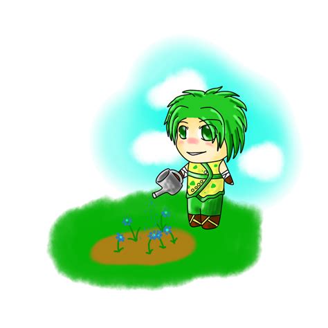 Pokepalace Chibi Fredrick Gardening By Sass Cat On Deviantart