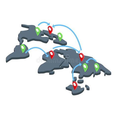 Global Vpn Icon Isometric Vector Server Network Stock Vector