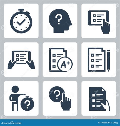 Quiz And Test Related Vector Icons 2 Stock Vector Illustration Of