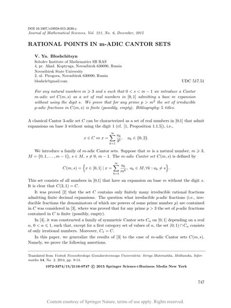Rational Points In M Adic Cantor Sets
